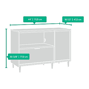 Sauder Clifford Place Credenza, For TV's up to 46", Grand Walnut finish