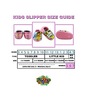 Cocomelon Toddler Girl's Plush Aline Slippers (Pink, 9-10 M US Toddler)