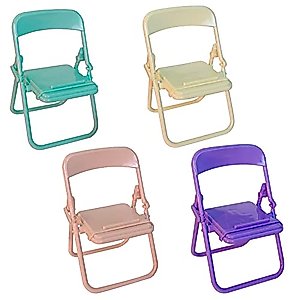 4Pcs Foldable Chair Cell Phone Stand Desktop Multifunction Mobile Phone Holder Lazy Phone Stand
