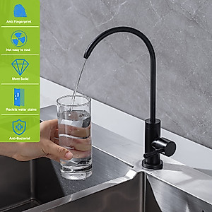 TQKAG Black Kitchen Sink Faucet Drinking Water Faucet Stainless Steel Reverse Osmosis Faucet Fits Most Water Filtration Systems Kitchen Beverage Faucets