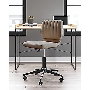Signature Design by Ashley Beauenali Home Office Upholstered Swivel Desk Chair, Taupe