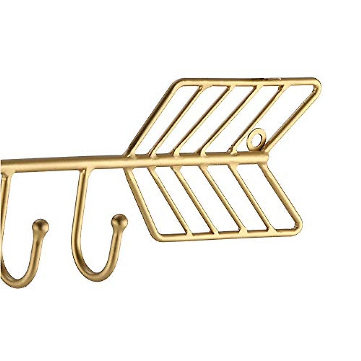 Retrome Decorative Gold Arrow Coat Hooks Wall Mounted - 23.6" Metal Coat Hanger Rack with 6 Hooks - Heavy Duty Key Hat Holder for Entryway