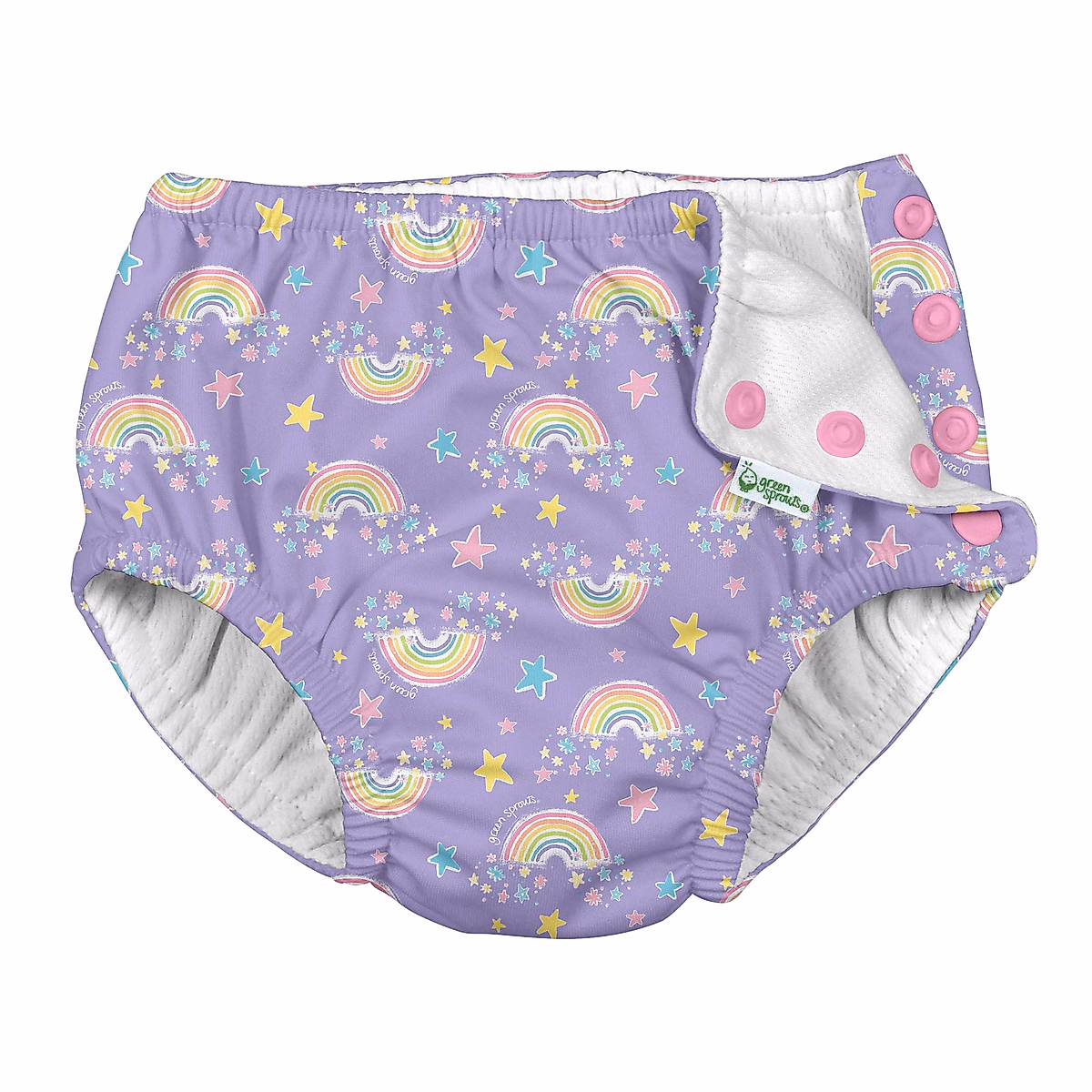 i Play Girls Reusable Absorbent Baby Swim Diapers Violet Rainbows 6 Months