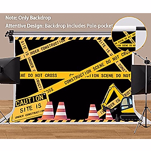 Construction Site Theme Backdrop for Construction Themed Birthday Party MEETSIOY Dump Truck Digger Zone Boys Birthday Party Construction Scene Photo Background 7x5ft HXMT371