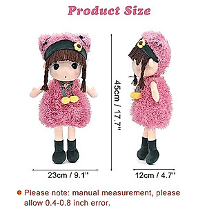 HWD Kawaii 17 inch Stuffed Plush Girl Toy Doll Good Gift for Kids Baby Lover.(Pink)