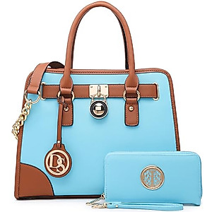 Women Designer Handbags and Purses Ladies Satchel Bags Shoulder Bags Top Handle Bags w/Matching Wallet