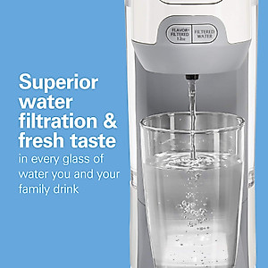 Hamilton Beach AquaFusion Electric Countertop Water Purifier & Filter 64 oz. Pitcher, Compatible with Flavor Capsules, White (87320)