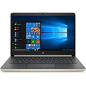HP 14 Slim Laptop, 14" HD Display, Ryzen 3 3200U, AMD Radeon Vega 3 Graphics, 4GB, 128GB SSD, Pale Gold, 14-dk0024wm