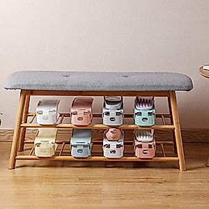 5 Pcs Shoe Slots Space Saver, Double Layer Shoe Slots Organizer, Shoe Stacker with 2 Different Height?4 Colors Available, Durable and Easy to Clean (Pink)