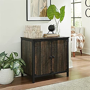 Sauder Steel River Library Base in Engineered Wood in Carbon Oak Finish