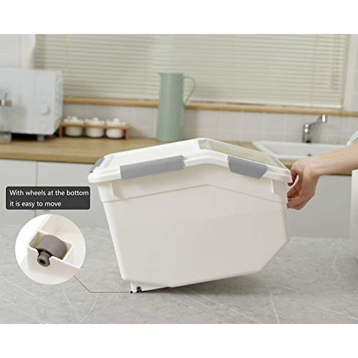 LISM 2 Pack Food Storage Container with Scoop,Large Airtight Pet Food Container for Dog Treats Rice, Cat Dry Food Bin,Baking Supplies,Flour,Rice,Kitchen Pantry Cereal(10 LB)