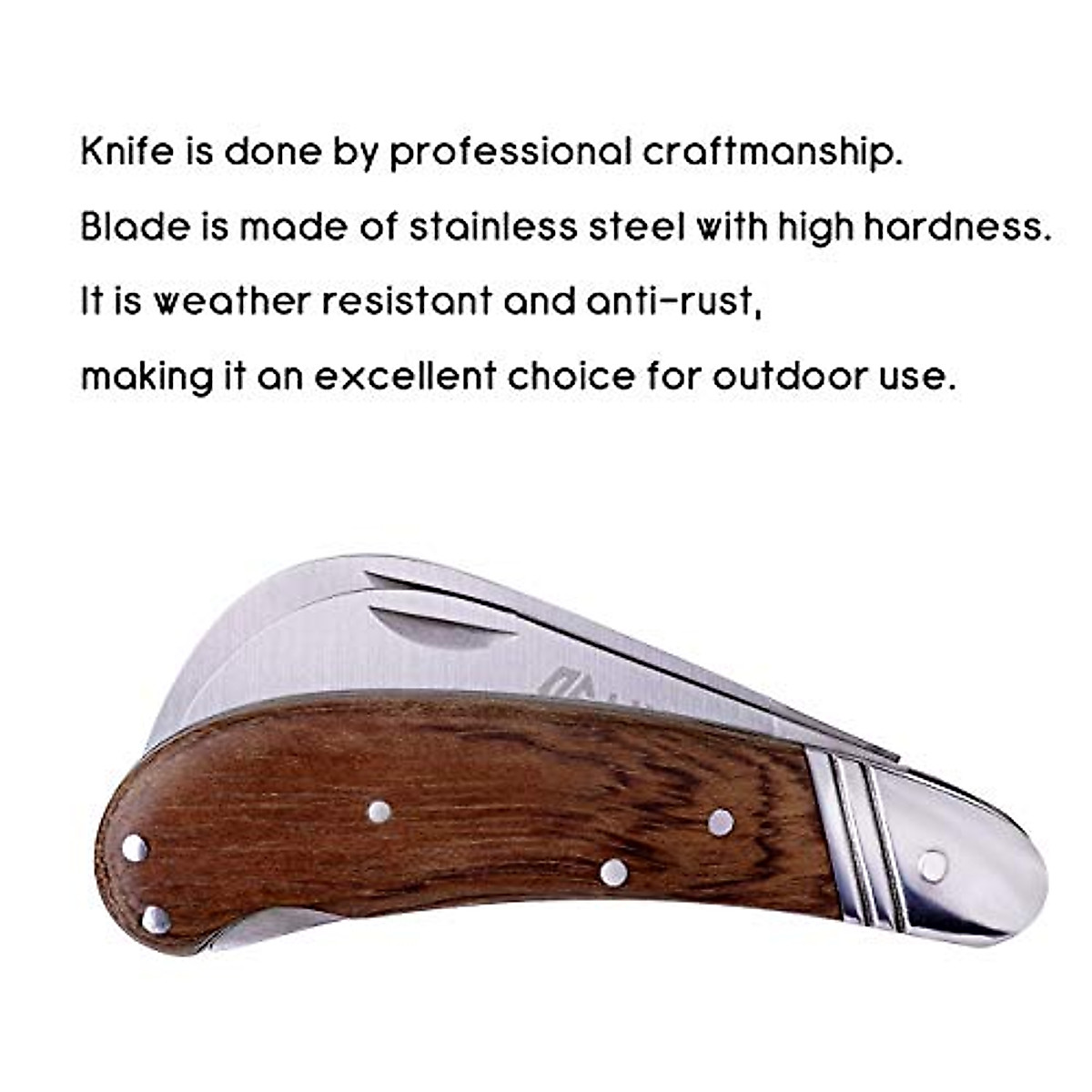 Pruning Knife, Double Blade Grafting Knife, Stainless Steel Garden Budding Knife, Linsen-outdoors Folding Pocket Knife for Grafting Multi Cutting Tool, Weed Bushes Branches Mushroom Diggig Knife