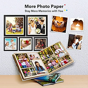 Liene Photo Printer Paper & Cartridge, 2 Ink Cartridge Refill & 80 Sheets Photo Papers, 4x6, Dye Sublimation, Water & Oxidation-Proof, Compatible w Printer, for Display, Framing, Scrapbook