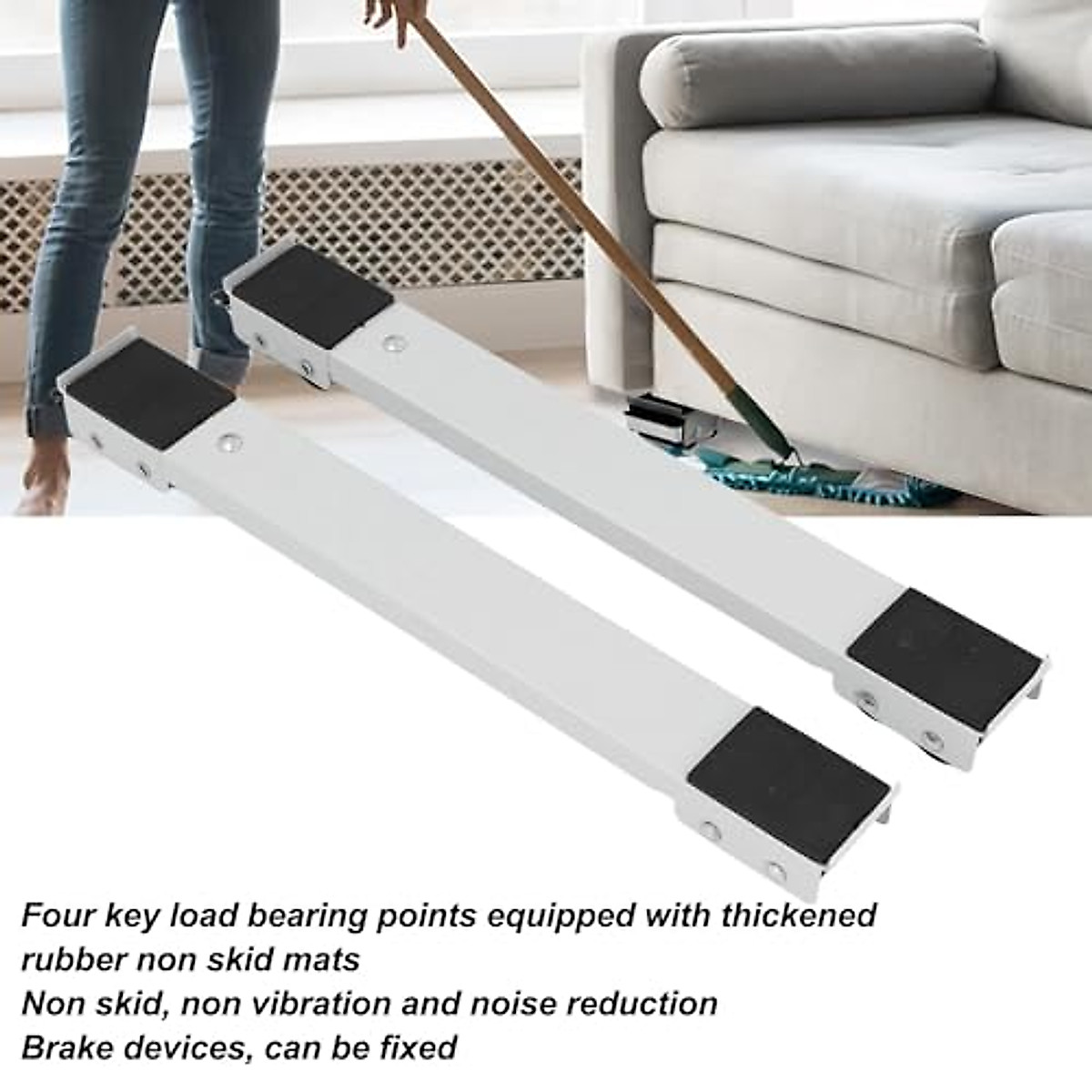 Extendable Mobile Appliance Rollers with Stability and Non Slip for Refrigerators, Washing Machines, and Furniture