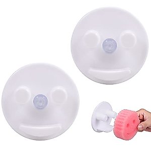 Smiley Face Sponge Holder,2pack Sponge Holder for Kitchen Bathroom Sink Suction Cup Installation ,Sponge Organizer for Kitchen,Dishwasher Safe (Sponges Not Included)