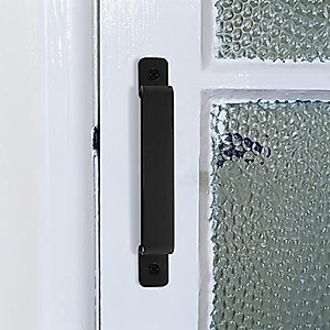 BJBJJIU 2 Pcs Sliding Barn Door Handles, Black 7.4" Gate Handles Hardware, Garage Door Pull Handles for Interior Outdoor Sliding Barn Garages Closet Shed Drawer Doors Gate Pull Handles