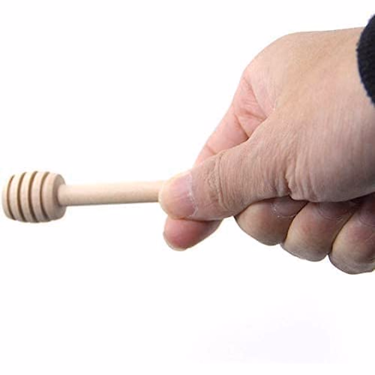 BetterJonny 100 Pieces Household Wooden Honey Dipper Sticks Portable 3 inch Mini Honey Dippers for Honey Jar Dispense Drizzle Honey