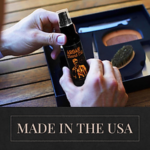 Naked Armor Argan Beard Oil - 2 fl oz Organic Beard Oil for Men, All-Natural For a Smoother, Softer, Hydrated Beard, Mens Beard Oil with Coconut Oil, Avocado Oil, Babassu Oil, Made in USA, Great Gift