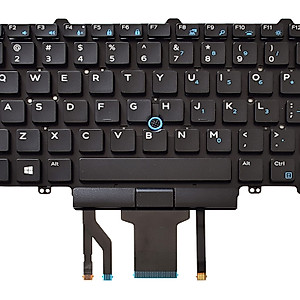 SUNMALL Backlit Keyboard Replacement Compatible with Dell Education（Latitude ） E5450 E5470 E5480 E7450 P40G E7470 E7480,Latitude 14 5480 5488 5490 5491 7480 7490 with Pointer US Layout
