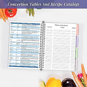 Blank Recipe Book to Write in Your Own Recipes, 8.5" x 11" Removable Hardcover Family Recipe Binder with Dividers, Customized Personal Recipe Book Hold 140 Recipes (Salvia Blue)