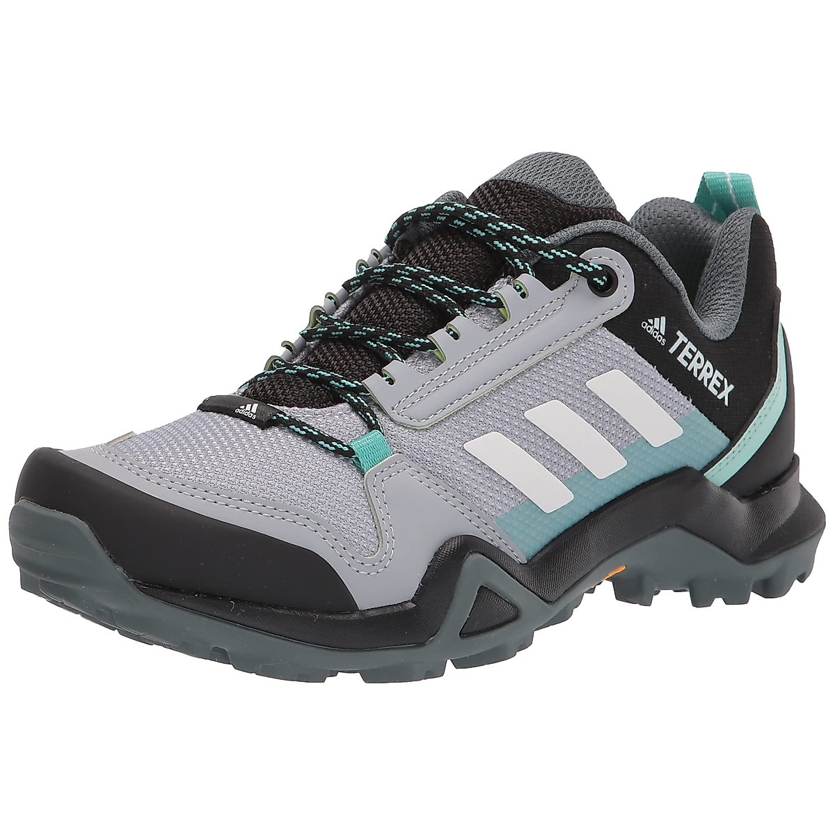 adidas outdoor womens Terrex Ax3 Hiking Boot, Halo Silver/Crystal White/Acid Mint, 8.5 US