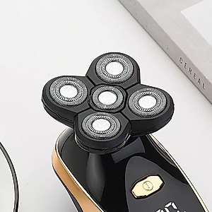 fayle 5 in 1 Razor Replacement Head Set, 5 Heads Electric Shavers Replacement Head with Cleaning Brush & Oil, Floating Trimmers Head for Men(Black)