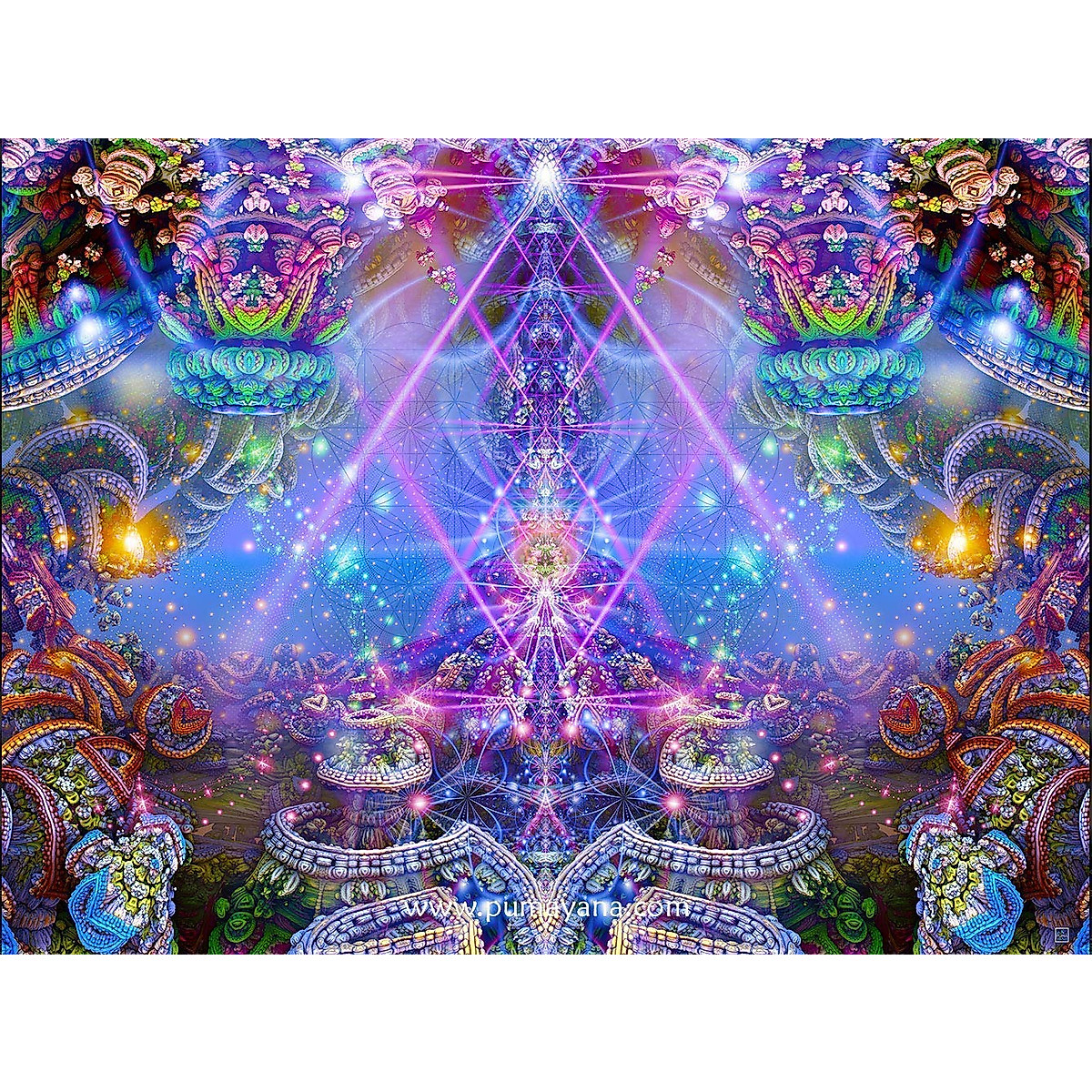 Psychedelic Tapestry | Trippy Wall Hanging | Visionary | Trippy Art | DMT | The Gates of Atlantis (Small)