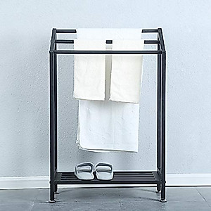 Womio Free Standing 3 Tier Metal Towel Rack,Metal Towel Bathroom Rack 3 Bars