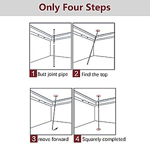 HagieNu 4-Tier Standing Clothes Laundry Drying Rack Grament Coat Hanger Organizer Floor to Ceiling Adjustable Corner Tension Pole Spce Saver- Ivory