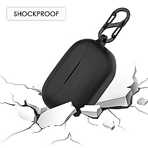 Geekria Silicone Case Cover Compatible with JBL Endurance Race True Wireless Earbuds, Earphones Skin Cover, Protective Carrying Case with Keychain Hook, Charging Port Accessible (Black)