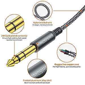 6.35mm 1/4 to 3.5mm 1/8 Adapter Cable, 3-Pack TRS 6.35mm Male to 3.5mm Female Stereo Jack Aux Audio Adapter for Amplifiers, Guitar, Keyboard Piano, Laptop, Home Theater, Phone, Headphone (0.5FT)