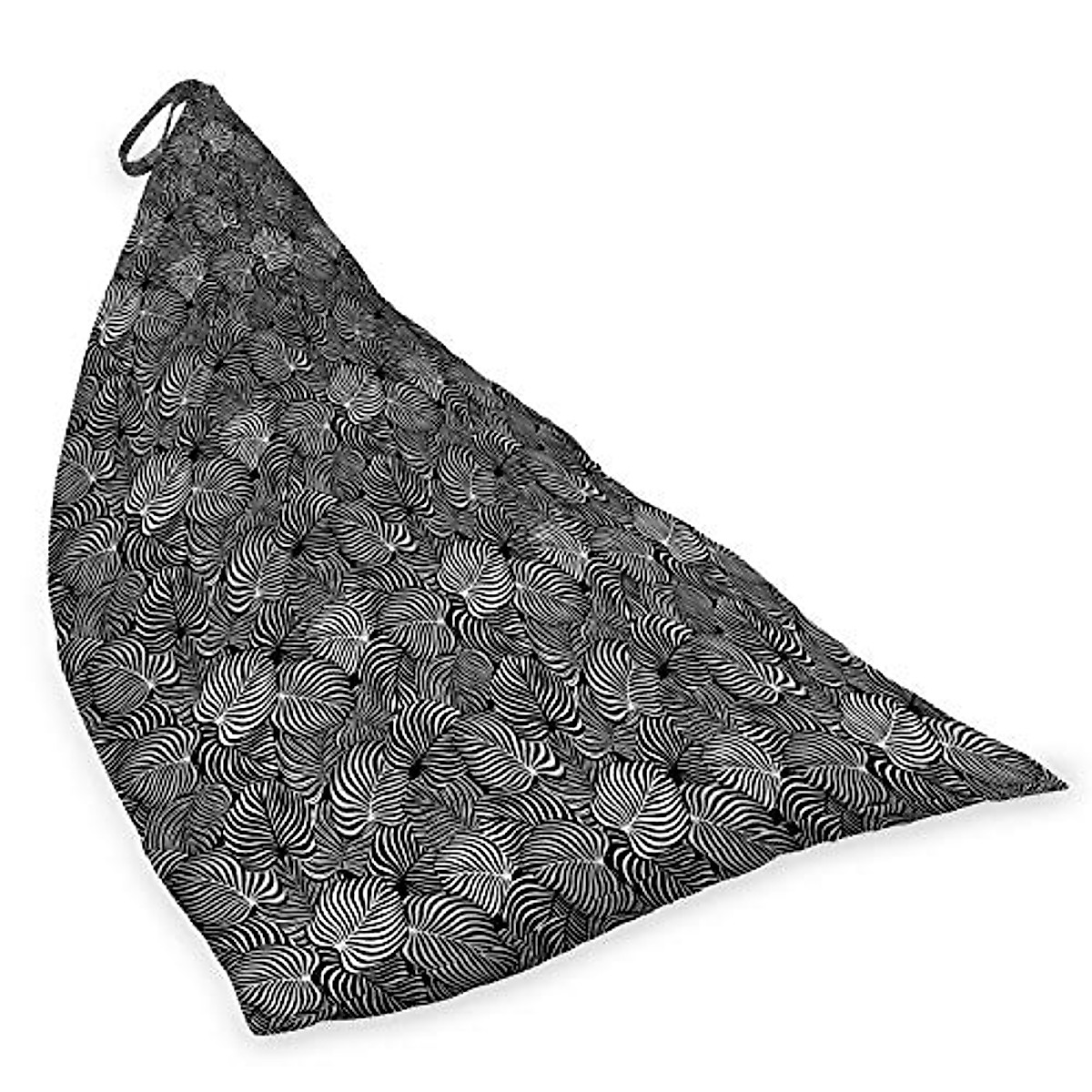 Ambesonne Tropical Lounger Chair Bag, Minimalism in Exotic Theme of Stripes Monstera Leaves Contemporary, High Capacity Storage with Handle Container, Lounger Size, Charcoal Grey and White