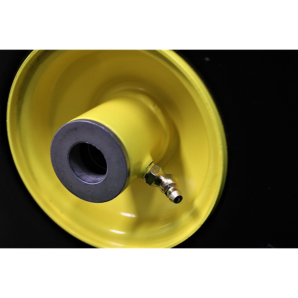 (Set of 2) 4.10/3.50-4 (10") Flat Free Tires and Wheels/Sawtooth tread, 4-1/4" Hub with 3/4" bore. Compatible with Toro 105-3471, Time Cutter Z, and John Deere