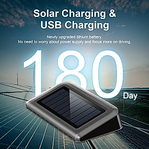 Easrsupe Tire Pressure Monitoring System, Equipped with Solar Charging Tpms System, 6 Sensors (0-199 PSI), 7 Alarm Modes, 1 Relay (98 Ft), Suitable SUV, RV, Trailer Tire Pressure Monitoring System