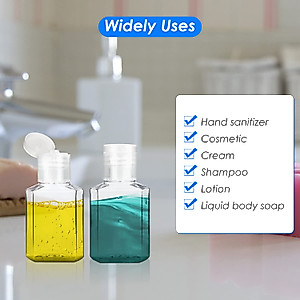 30 Pieces 1 oz Plastic Bottles Clear Travel Bottles with Flip Cap Portable Empty Hand Sanitizer Bottles, Refillable Containers for Travel Business Trip