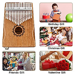 Kalimba Thumb Piano 17 Keys RANMING Mbira Finger Piano Kalimba Gifts for Adults Kids Beginners With Portable Handbag and Tune Hammer Thumb Pianos Finger Harp (Mahogany-Pickup)