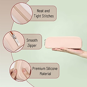 Mr. Pen- Silicone Pencil Case, Malibu Dune Color Pencil Pouch, Pencil Case Small, Pencil Pouch Aesthetic, Silicone Pencil Pouch, Pencil Case Aesthetic, Pencil Bag, Pencil Pouch for Women, Makeup Pouch