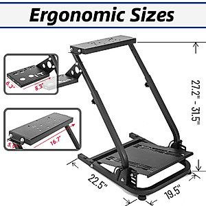 Minneer PRO Racing Wheel Stand Height Adjustable with Shifter Upgrade for Logitech G25,G27,G29,G920,G923,Thrustmaster TMX, T80, Gaming Steering Simulator Cockpit Wheel and Pedals Not Included