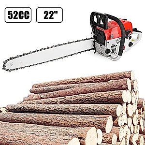 Frezon Petrol Chainsaw 22 Inch, Chainsaws Gas Powered 52CC 2 Cycle Gasoline Chain Saw for Trees Wood Garden Ranch Forest Cutting