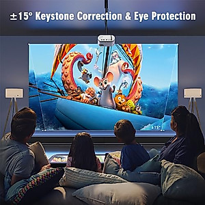 Mini Projector, VISSPL 1080P Supported Video Projector, Portable Outdoor Projector with Tripod, Kids Gift, Home Theater Movie Projector Compatible with Android/iOS/Windows/TV Box/HDMI/USB