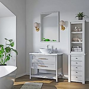 Sinber 16" x 13" x 5.5" White Oval Ceramic Countertop Bathroom Vanity Vessel Sink BVS1613A-OL