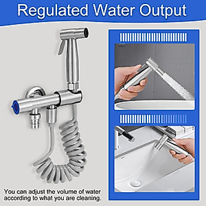 Handheld Bidet Sprayer for Toilet, Stainless Steel Jet Sprayer for Toilet, Toilet Attachment Set for Muslim Shower, Cloth Diaper, Toilet Sprayer with Bidet Hose for Feminine Wash