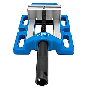 Groz 35121 4" Uni-Grip Drill Press Vise, Blue, Powder Coated