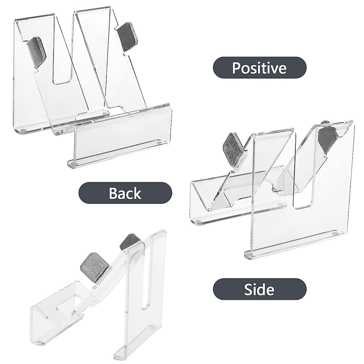CaSZLUTION Acrylic Mouse Holder Stand, Desktop Vertical Mount Stand Base for Wired and Wireless Mouse, Universal Computer Mouse Display Stand PC Gaming Mouse Organizer Holder - Clear
