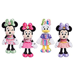 Disney Junior Minnie Mouse 8-Inch Small Hearts Minnie Mouse Beanbag Plush, Minnie Mouse In Pink Heart Dress, Stuffed Animal