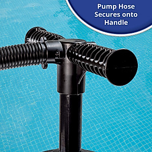 Aqua Dual-Action Hand Pump – Heavy Duty Air Pump with 4 Nozzle Attachments – Black