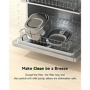 APD APETDOLA Wireless Cat Water Fountain, 135 fl oz/4L Battery Operated Cat Fountain Stainless Steel with Water Level Window, 3 Work Modes, Cordless Pet water Fountain for Cats, Dogs, Pets, Inside