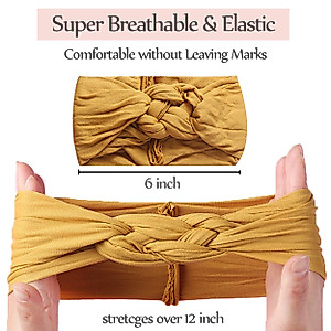 Baby Girl Headband Nylon Hairbands Baby Bows Knotted Headband Turban for Newborn Infant Toddlers Kids Hair Accessories 8PCS…