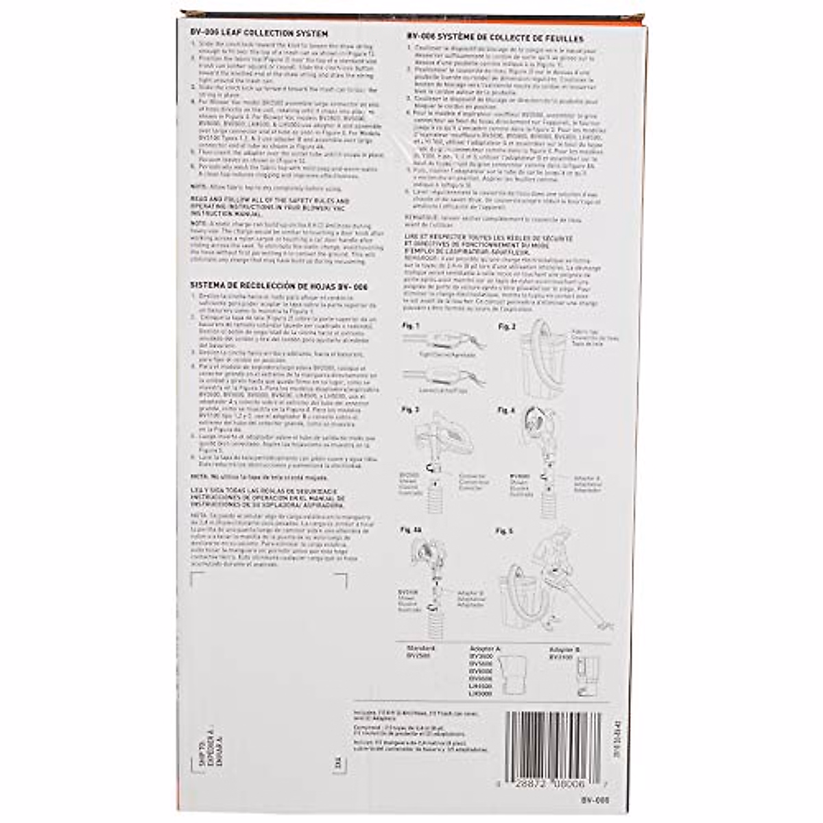 BLACK+ DECKER Leaf Blower Hose Attachment for Corded Leaf Blowers, Attachment Only, 8ft (BV-006)