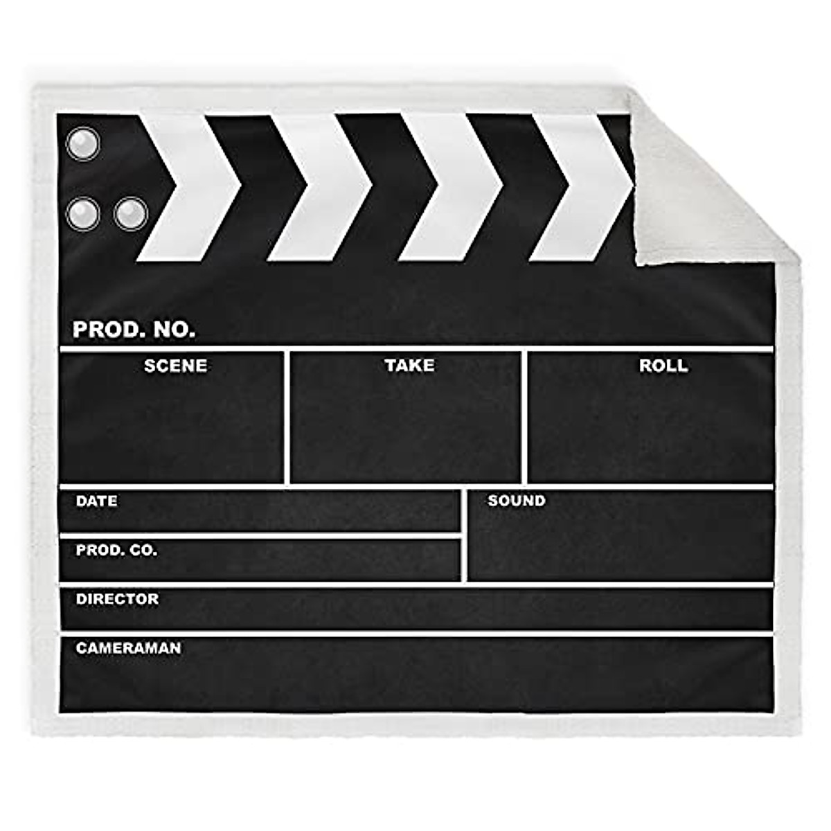 Jekeno Movie Clapboard Black Blanket Soft Warm Print Throw Blanket Ligtweight Durable Cozy for Movie Lover Adult Gift 50"x60"